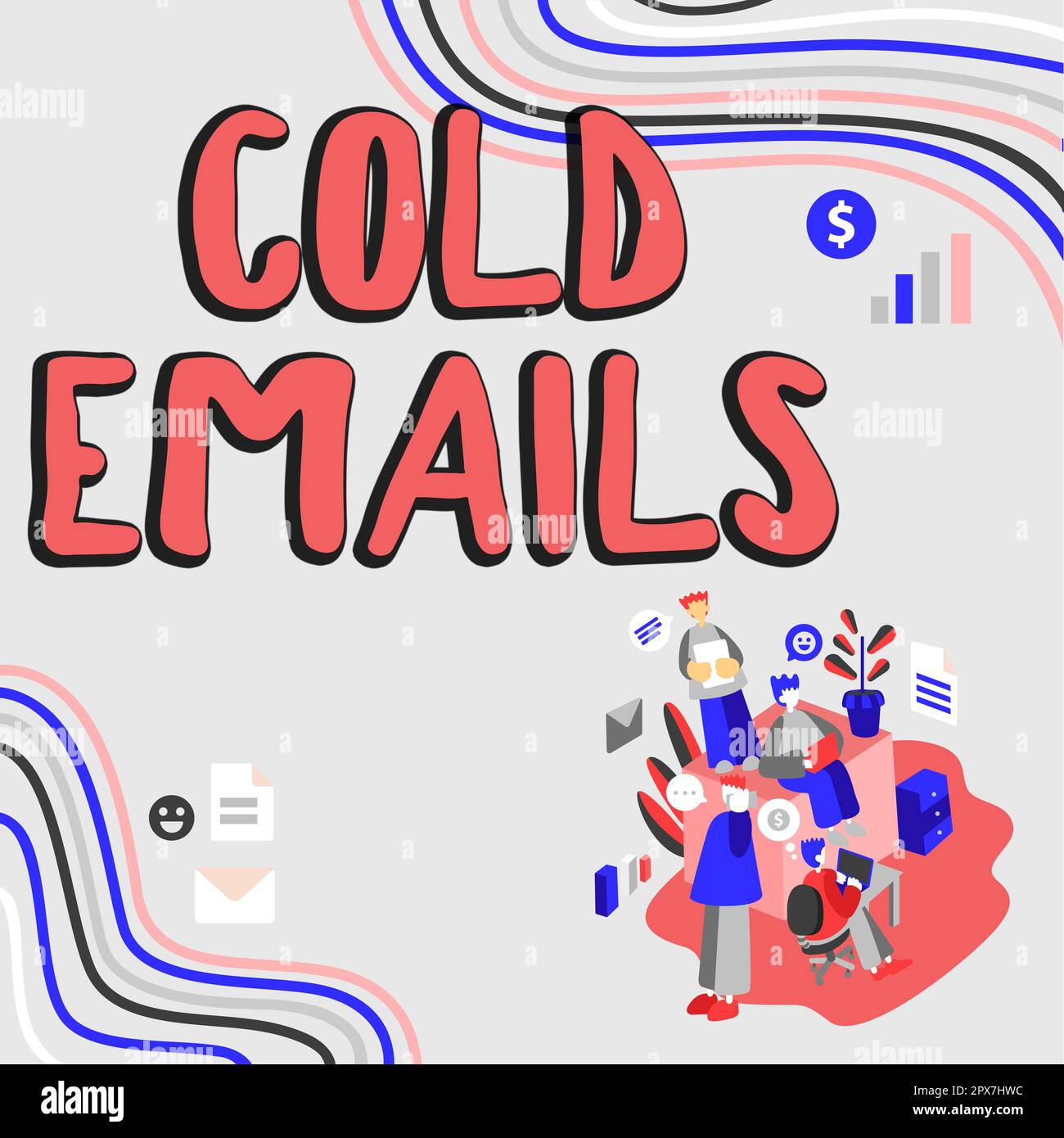 Text sign showing Cold Emails, Business idea unsolicited email sent to ...