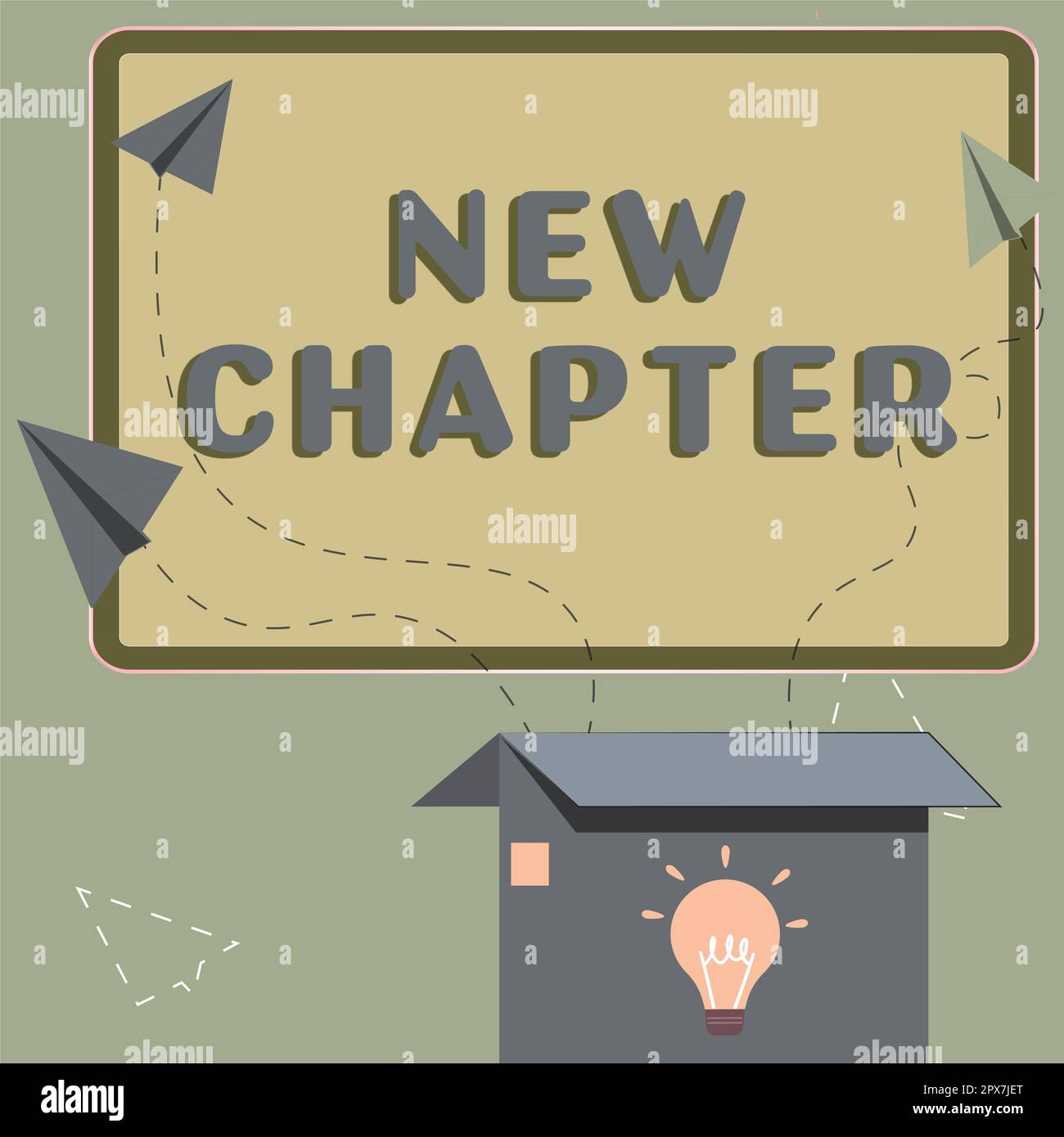 Handwriting text New Chapter, Word Written on advance by moving from ...