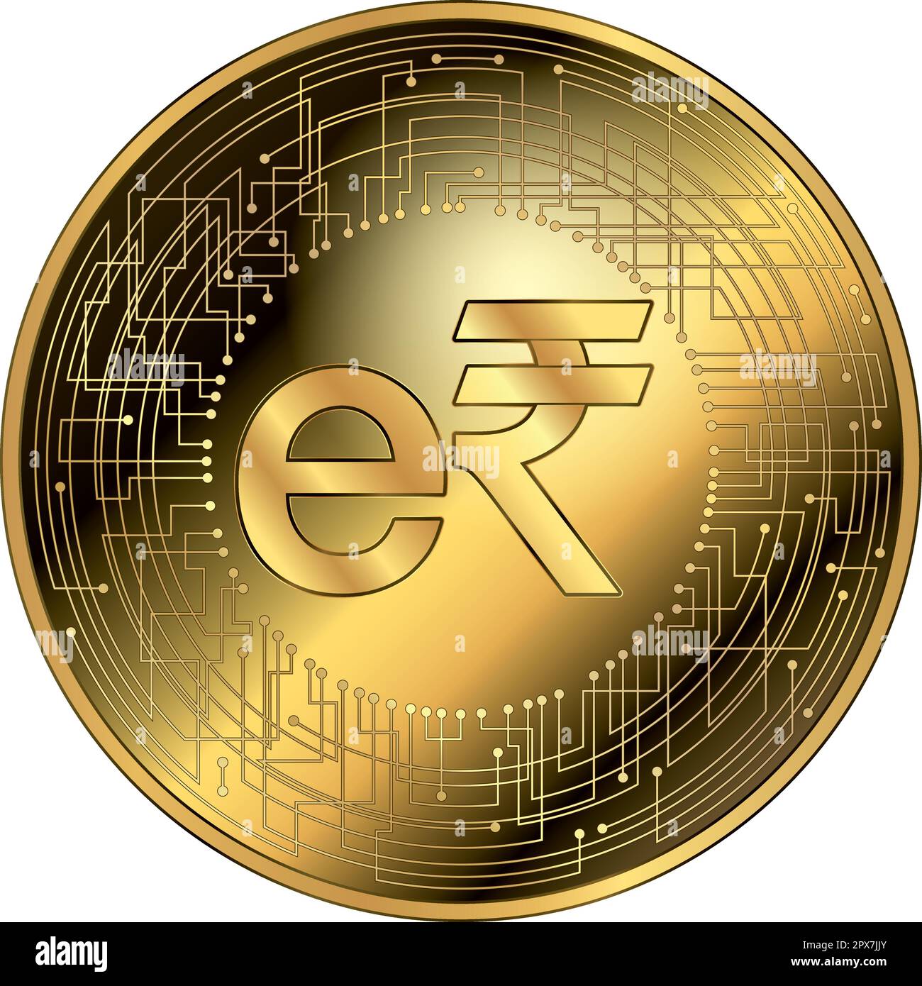 Indian Rupee cryptocurrency fantasy gold token, vector illustration Stock Vector Image & Art - Alamy