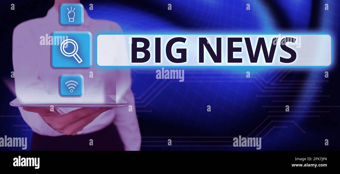 Sign displaying Big News, Conceptual photo knowing actions no one heard ...