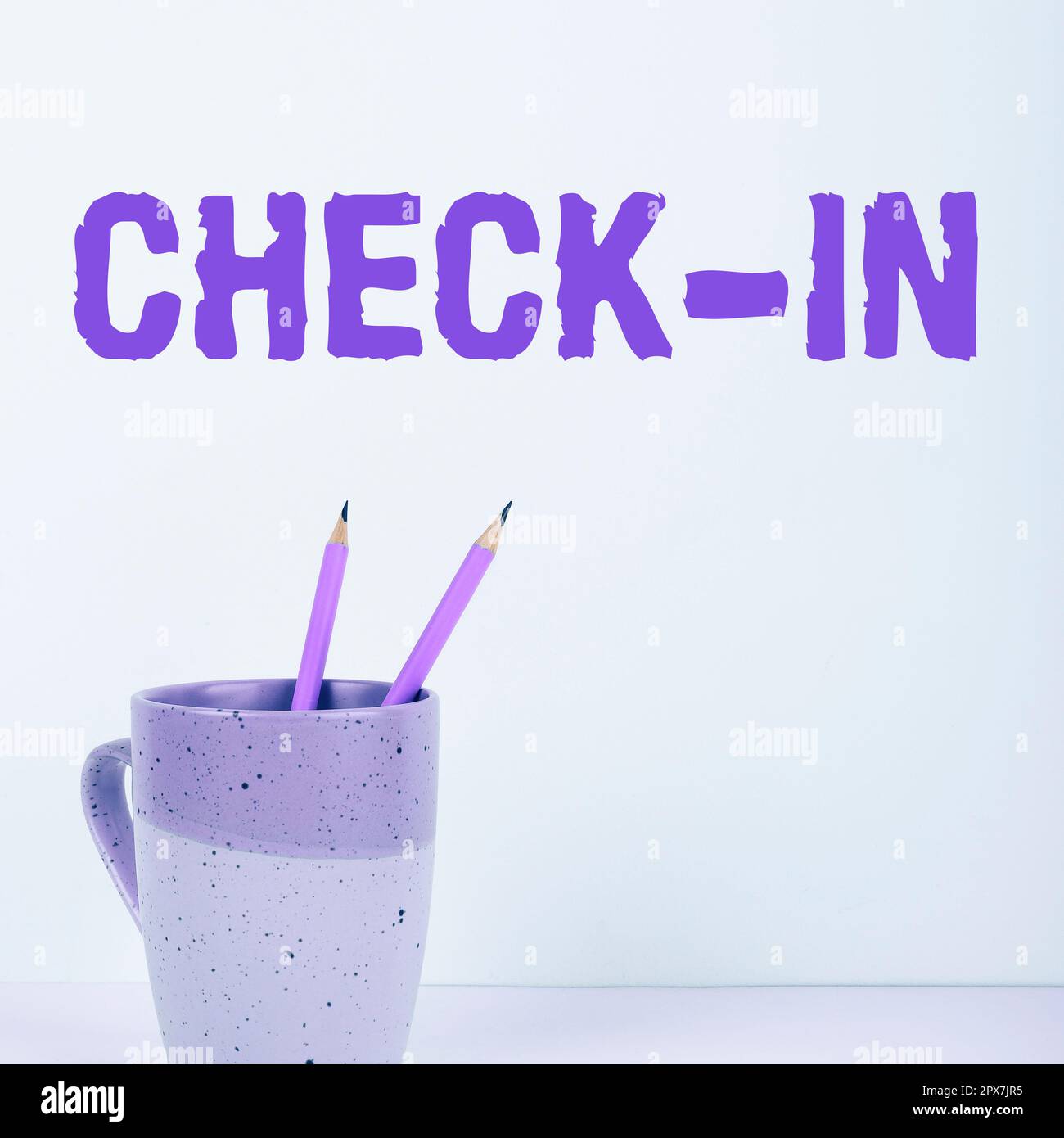 Text caption presenting Check In, Concept meaning Procedure by which an ...