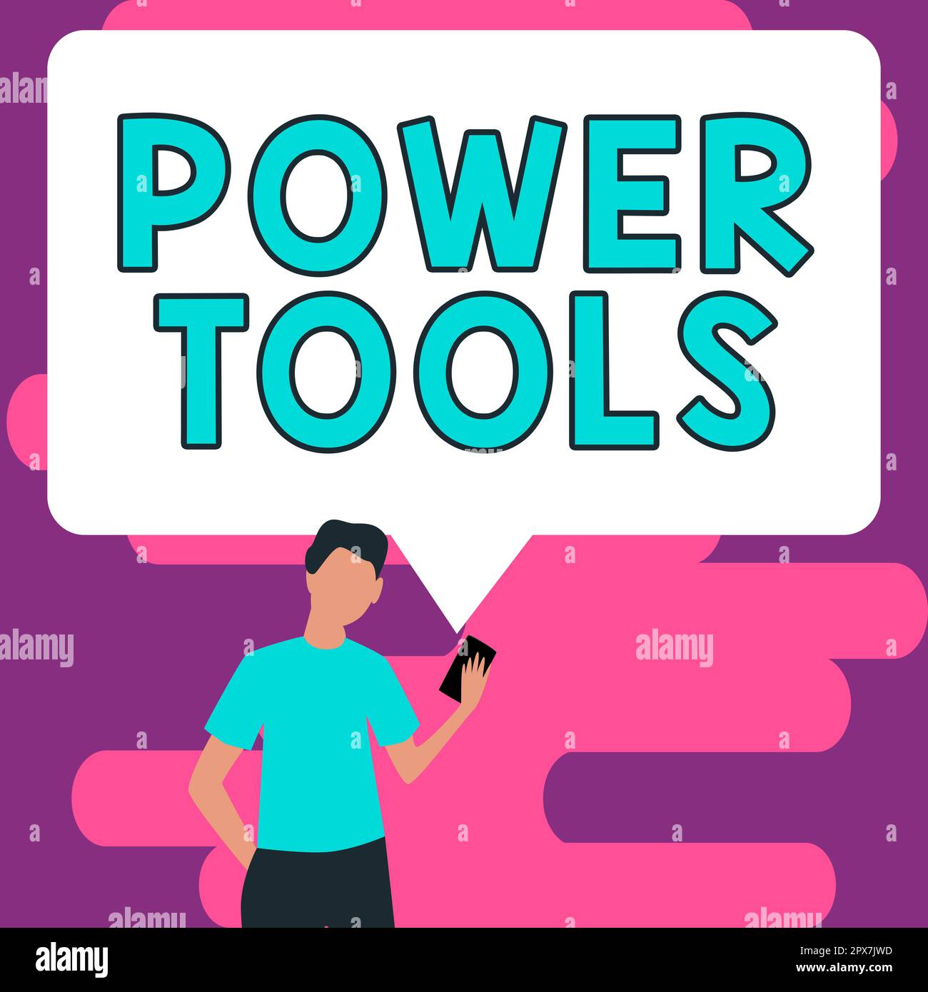 Writing displaying text Power Tools, Word for tool that is actuated by ...
