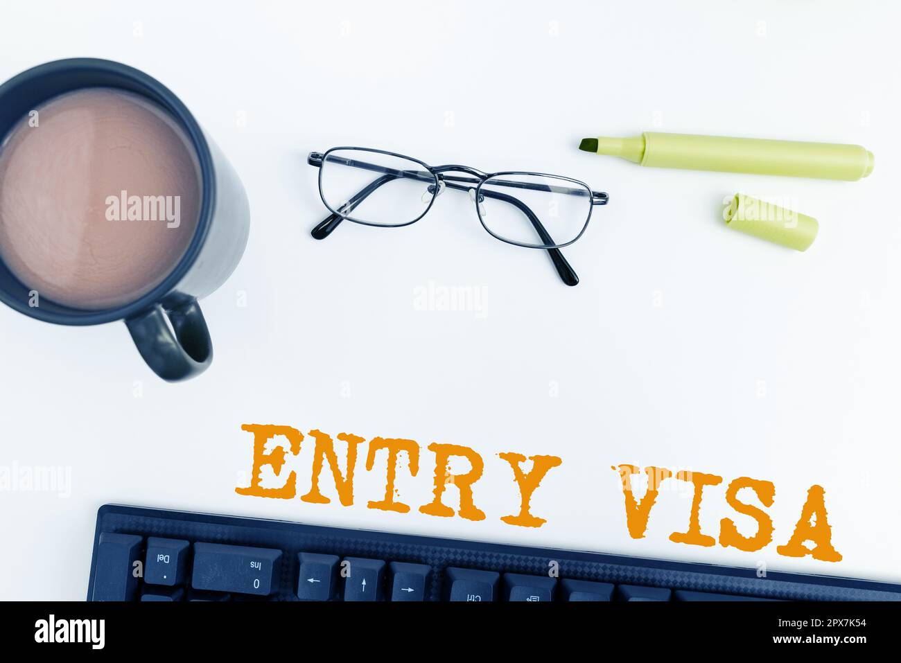 Writing displaying text Entry Visa, Word for permission to enter a ...