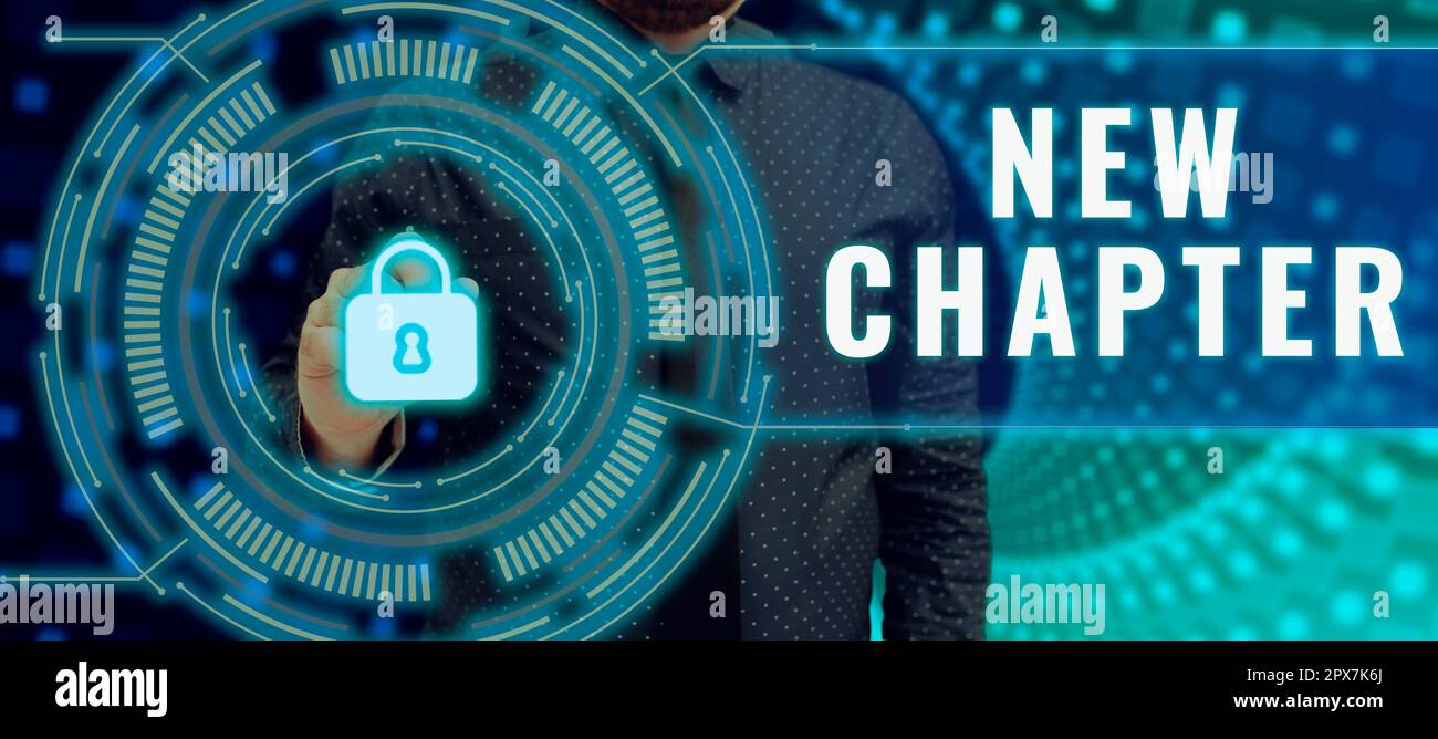 Text caption presenting New Chapter, Business approach advance by ...