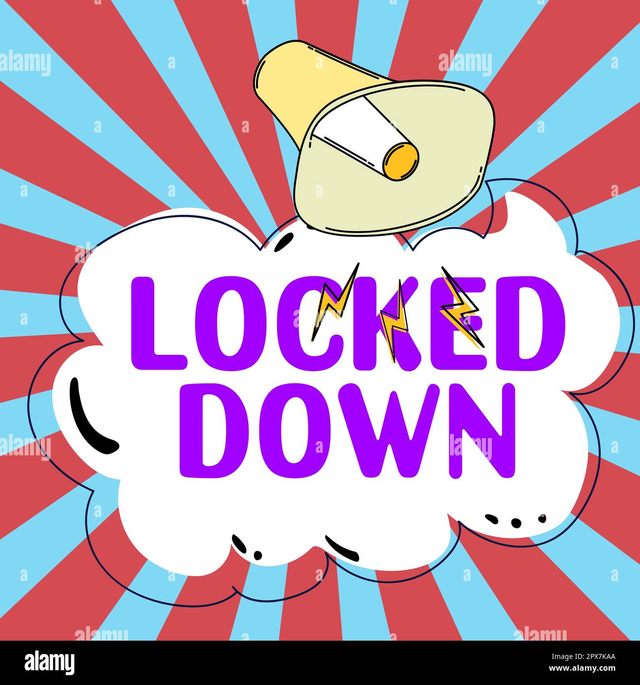 Conceptual caption Locked Down, Concept meaning emergency measure which ...