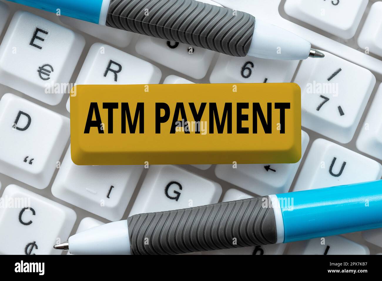 Handwriting text Atm Payment, Internet Concept Cashless Payment made ...