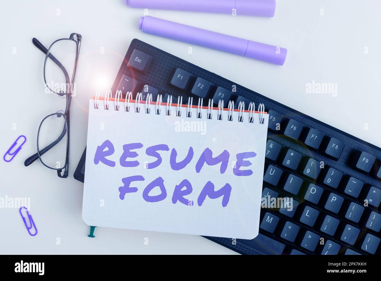 Hand writing sign Resume Form, Word for describe the layout elements ...