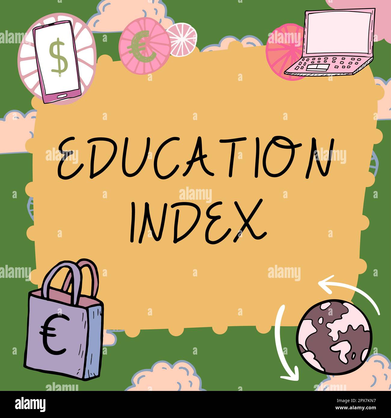 Text caption presenting Education Index, Business showcase aiming to ...