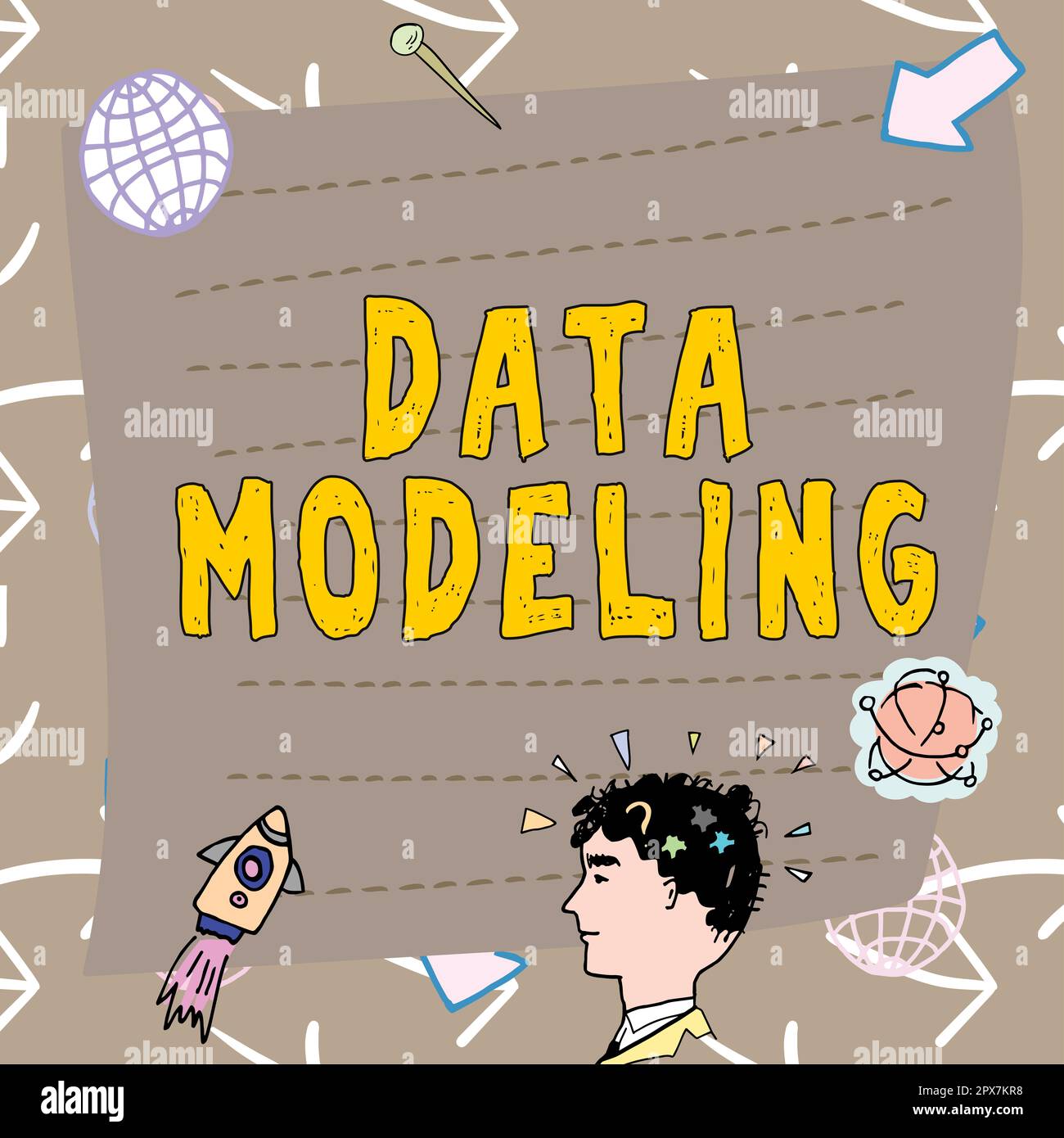 Handwriting text Data Modeling, Word for process of transferring data between data storage ...