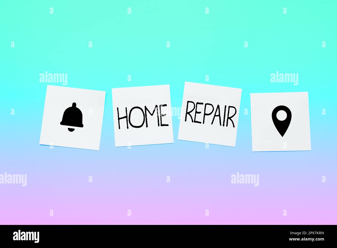 Sign displaying Home Repair, Business overview maintenance or improving ...