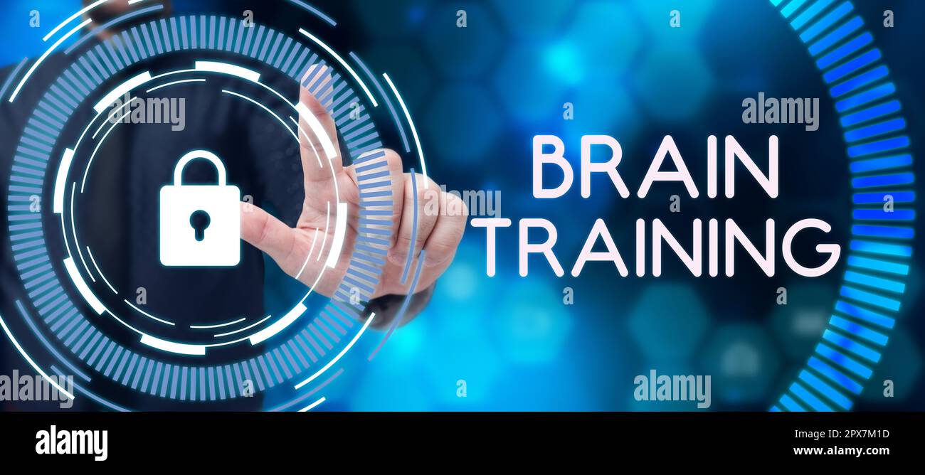 Hand writing sign Brain Training, Business overview mental activities ...