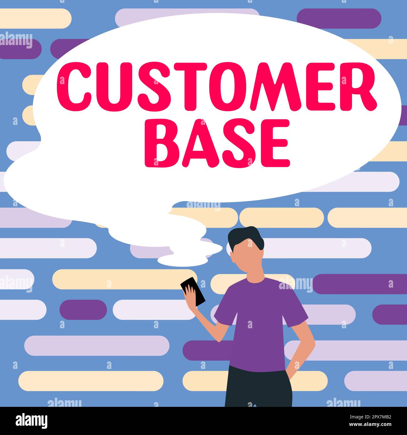 Text showing inspiration Customer Base, Word for encourage customers to ...