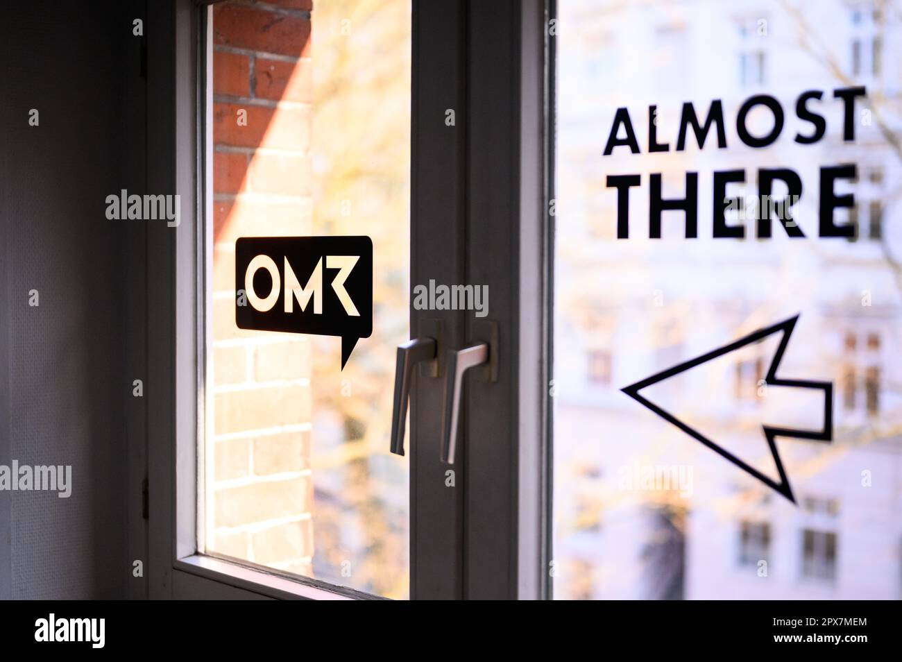 Hamburg, Germany. 17th Apr, 2023. "Almost here" is written with an ...