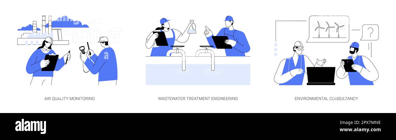 Environmental engineer abstract concept vector illustrations Stock ...