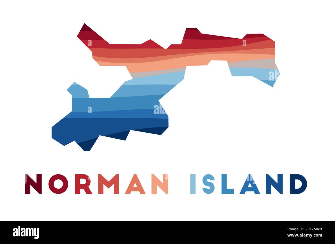 Norman Island map. Map of the island with beautiful geometric waves in ...