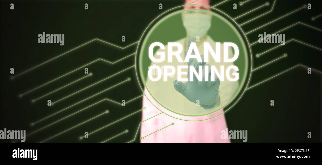Inspiration showing sign Grand Opening, Concept meaning Ribbon Cutting ...
