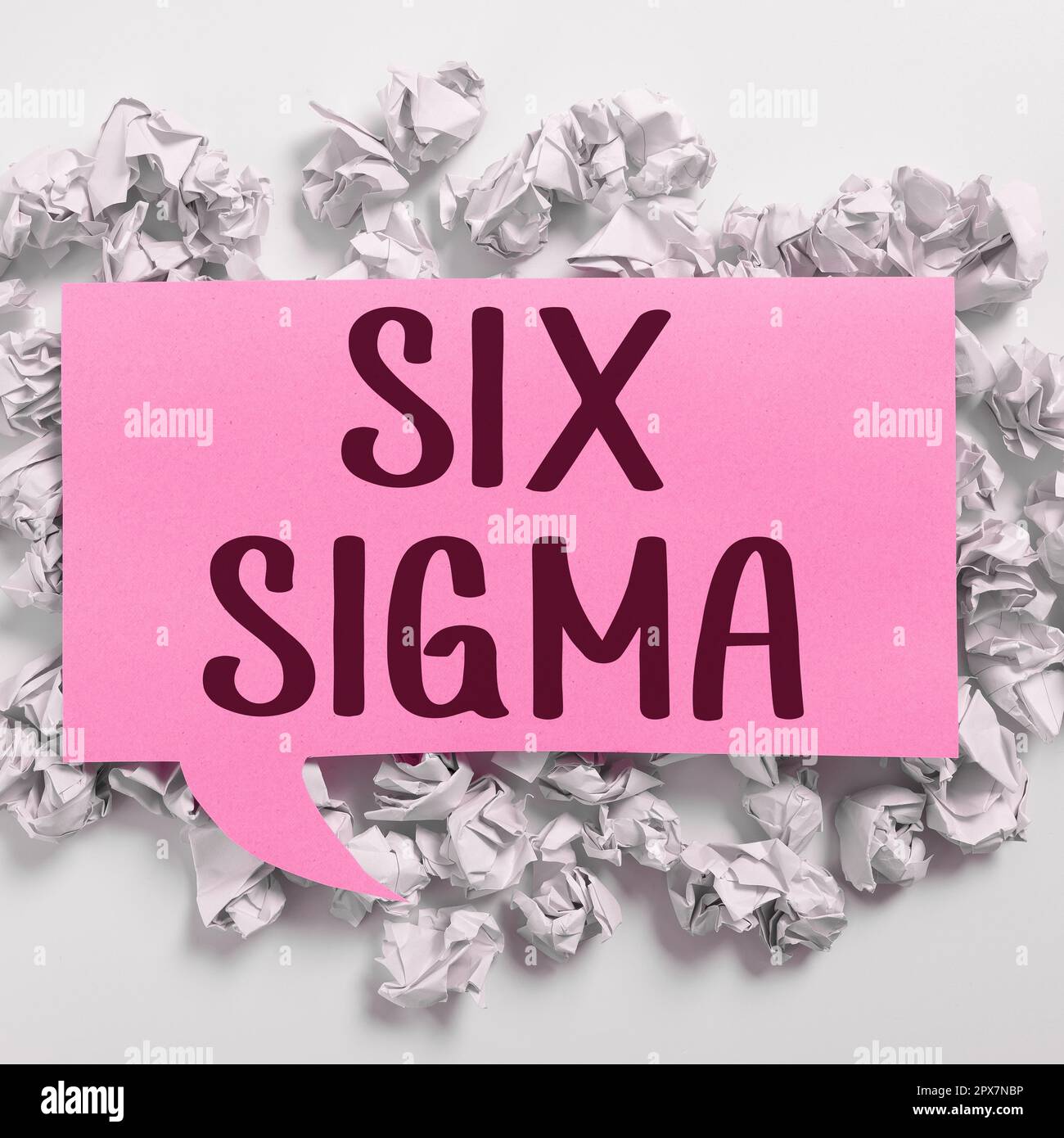 Hand writing sign Six Sigma, Word Written on management techniques to ...