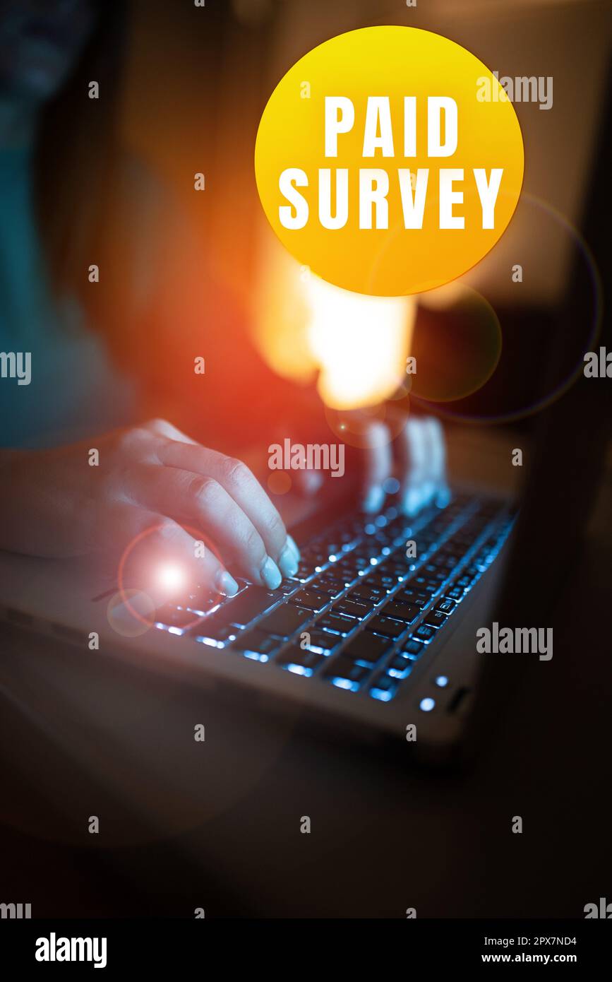 Conceptual caption Paid Survey, Business approach statistical survey ...