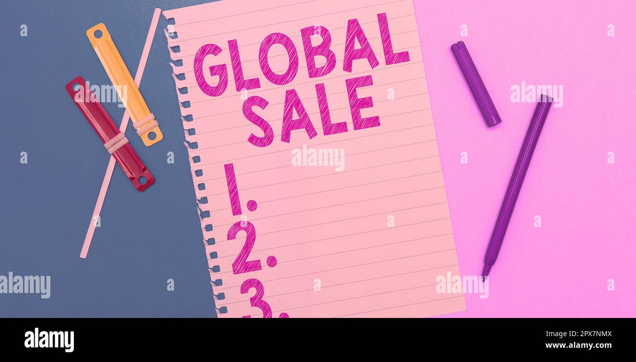 Inspiration showing sign Global Sale, Word Written on managers ...