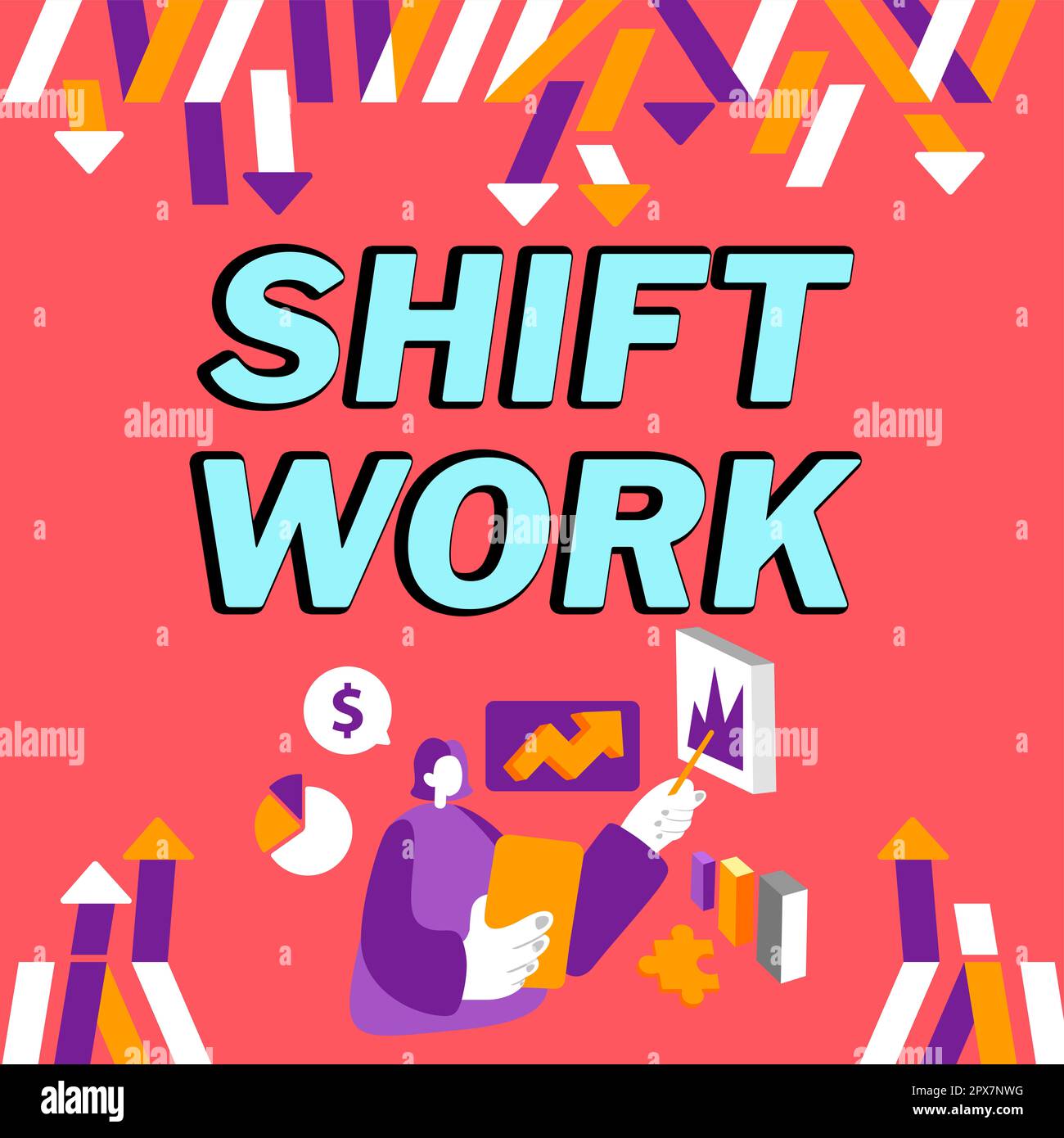 Writing displaying text Shift Work, Word Written on work comprising ...