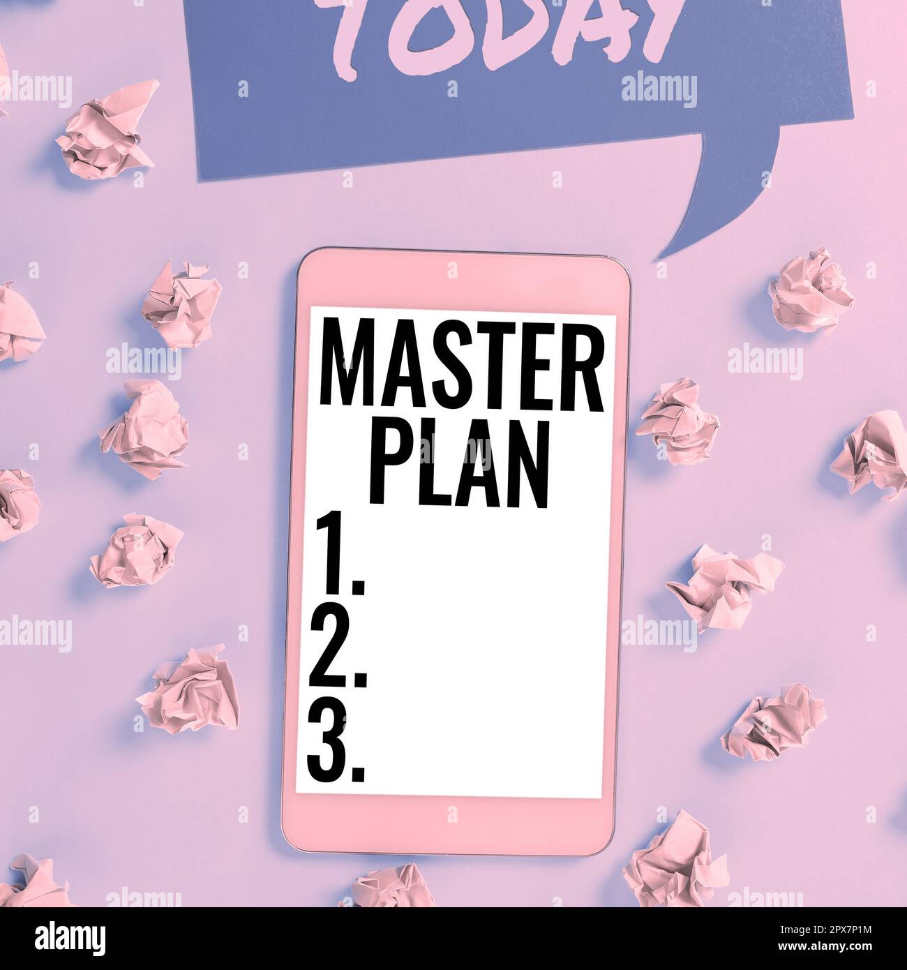 Conceptual caption Master Plan, Word Written on dynamic long-term ...