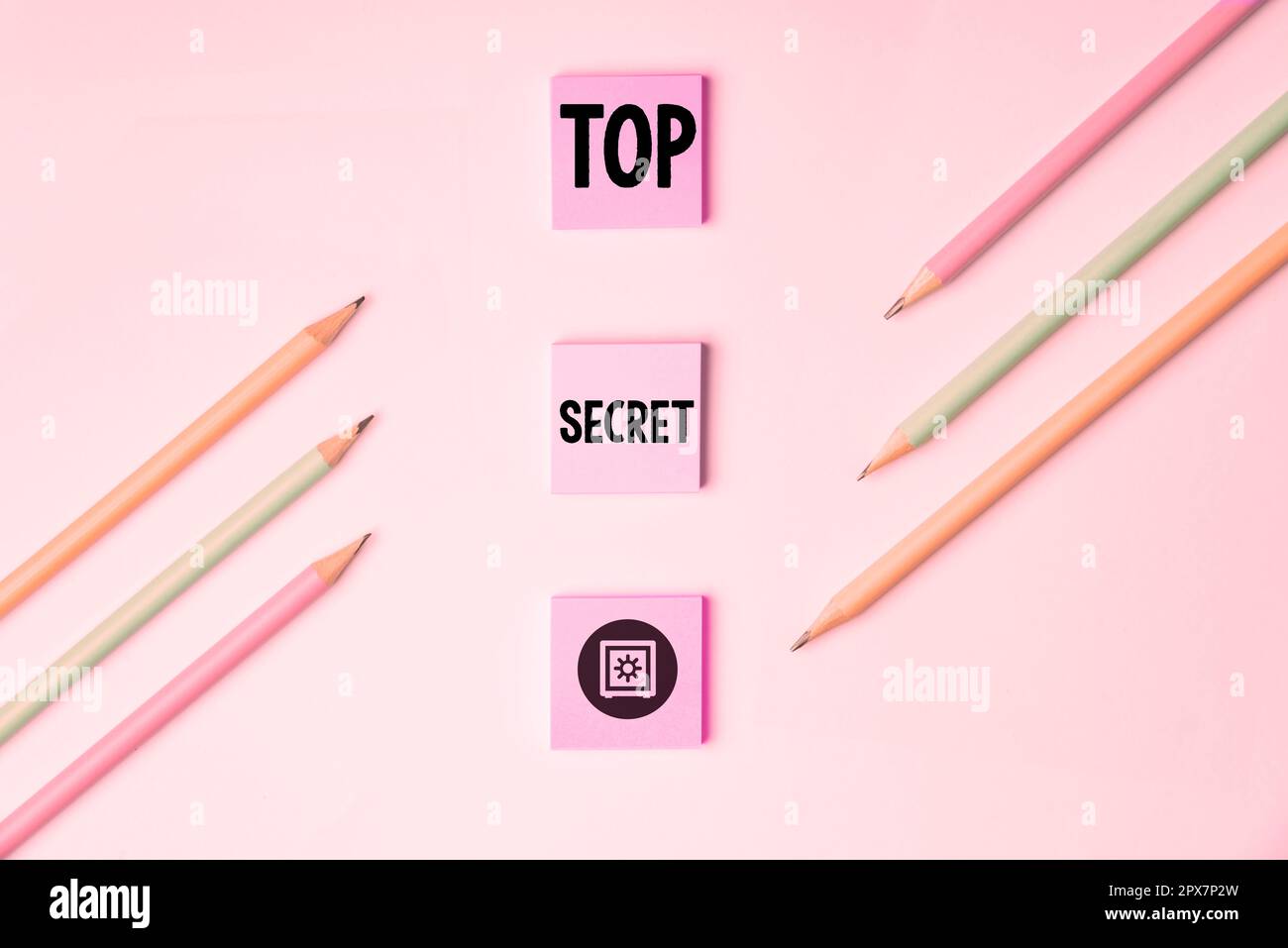 Sign displaying Top Secret, Word Written on telling someone important ...