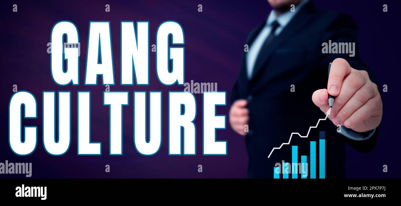 Text caption presenting Gang Culture, Business idea particular ...