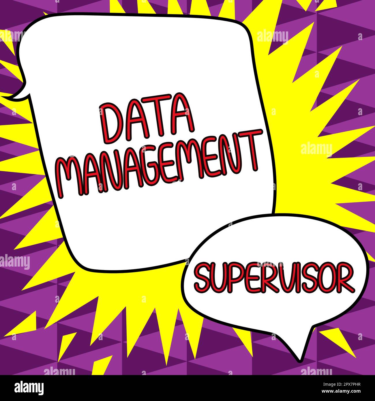 Text caption presenting Data Management Supervisor, Conceptual photo ensuring the efficient and ...