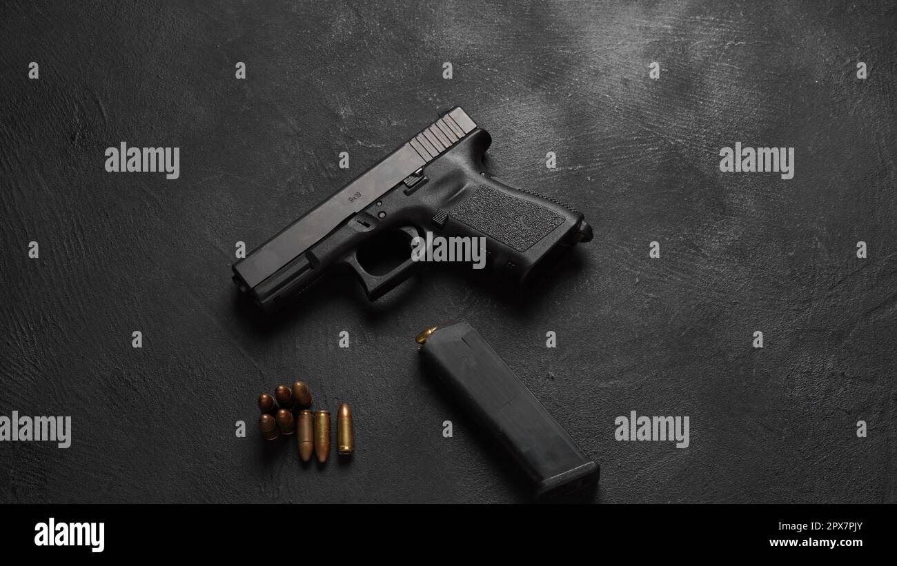 Modern semiautomatic hand gun, Glock pistol firearm Stock Photo - Alamy