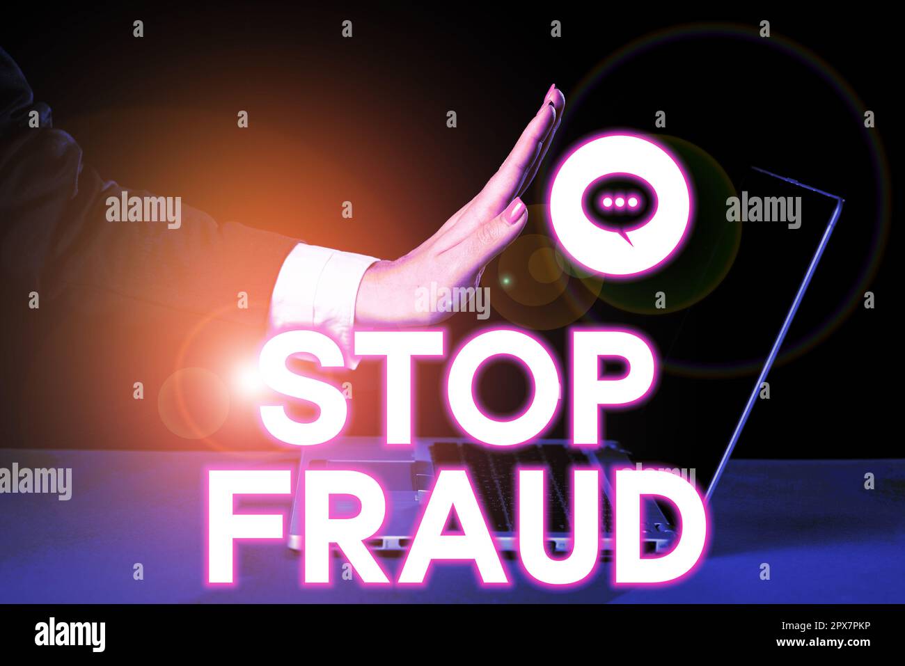 Text caption presenting Stop Fraud, Business showcase campaign advices ...