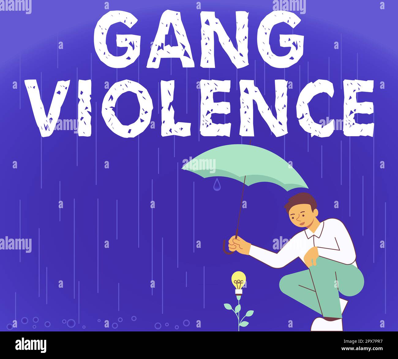 Text sign showing Gang Violence, Business idea infringement of the laws ...