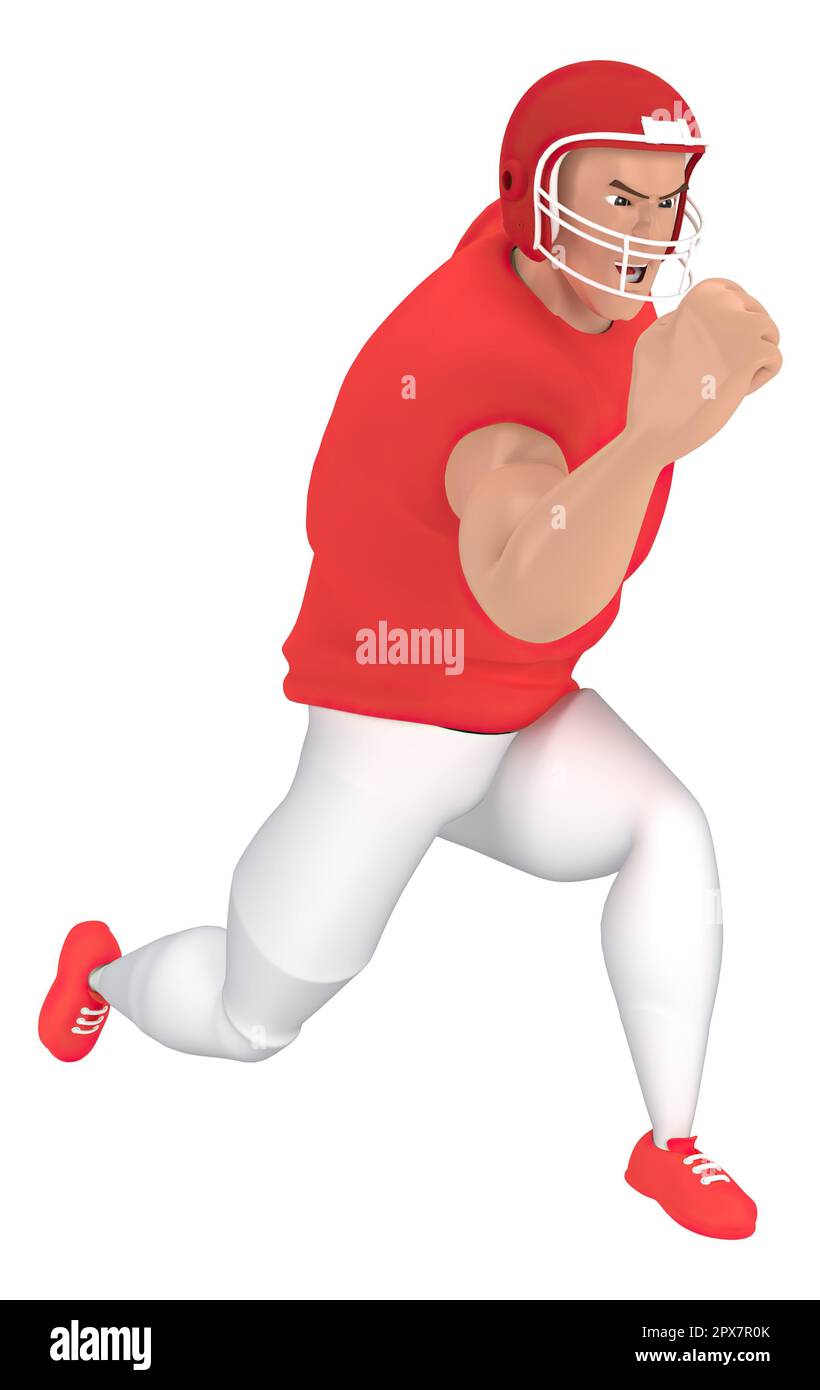 Isometric sport characters american football players . 3d rendering of ...