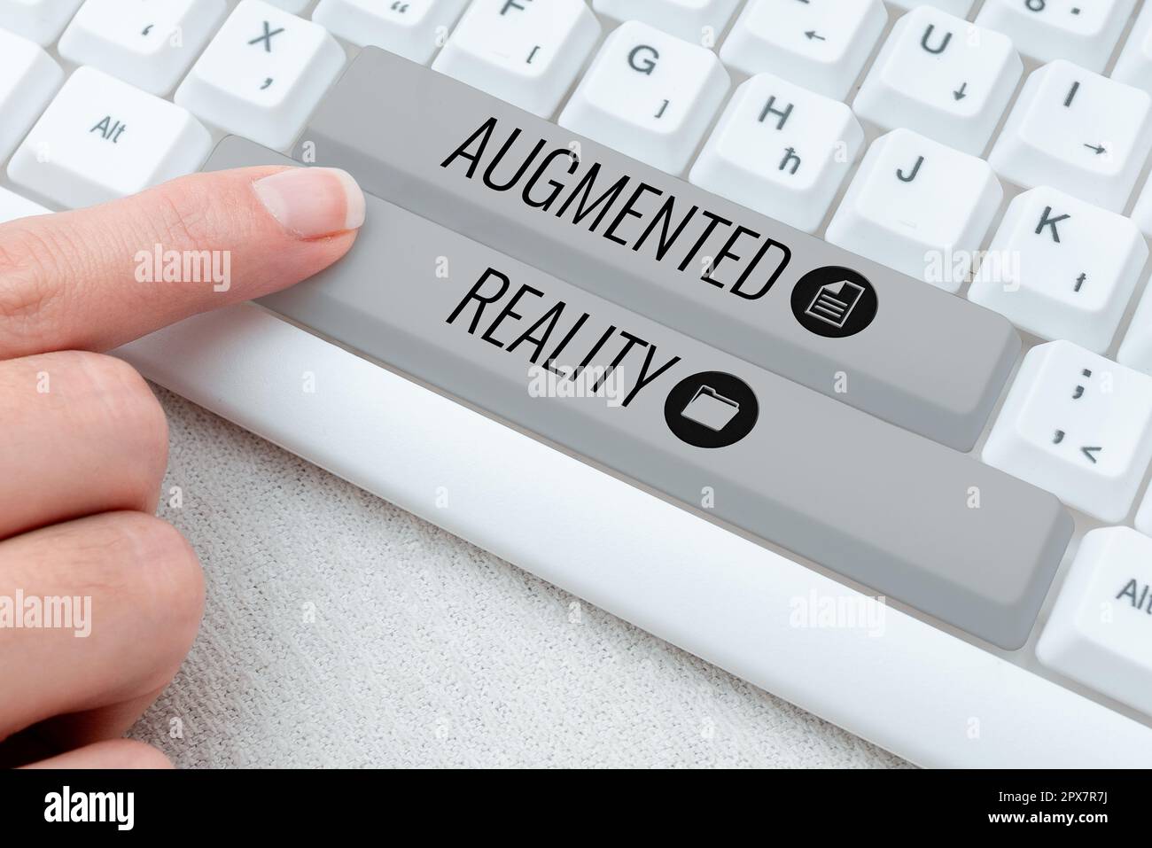 Text showing inspiration Augmented Reality, Word Written on technology ...