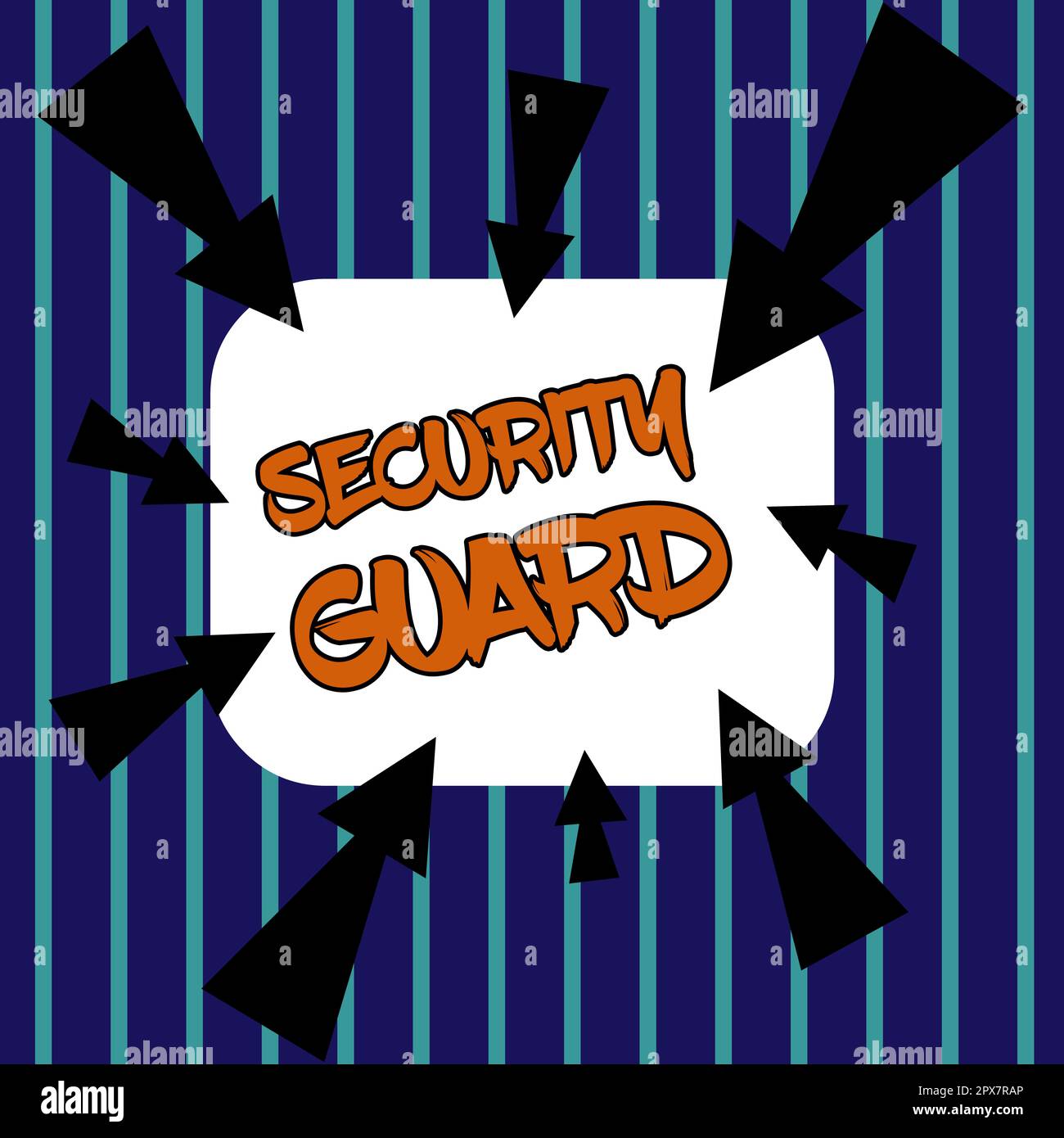 Text showing inspiration Security Guard, Word Written on tools used to ...