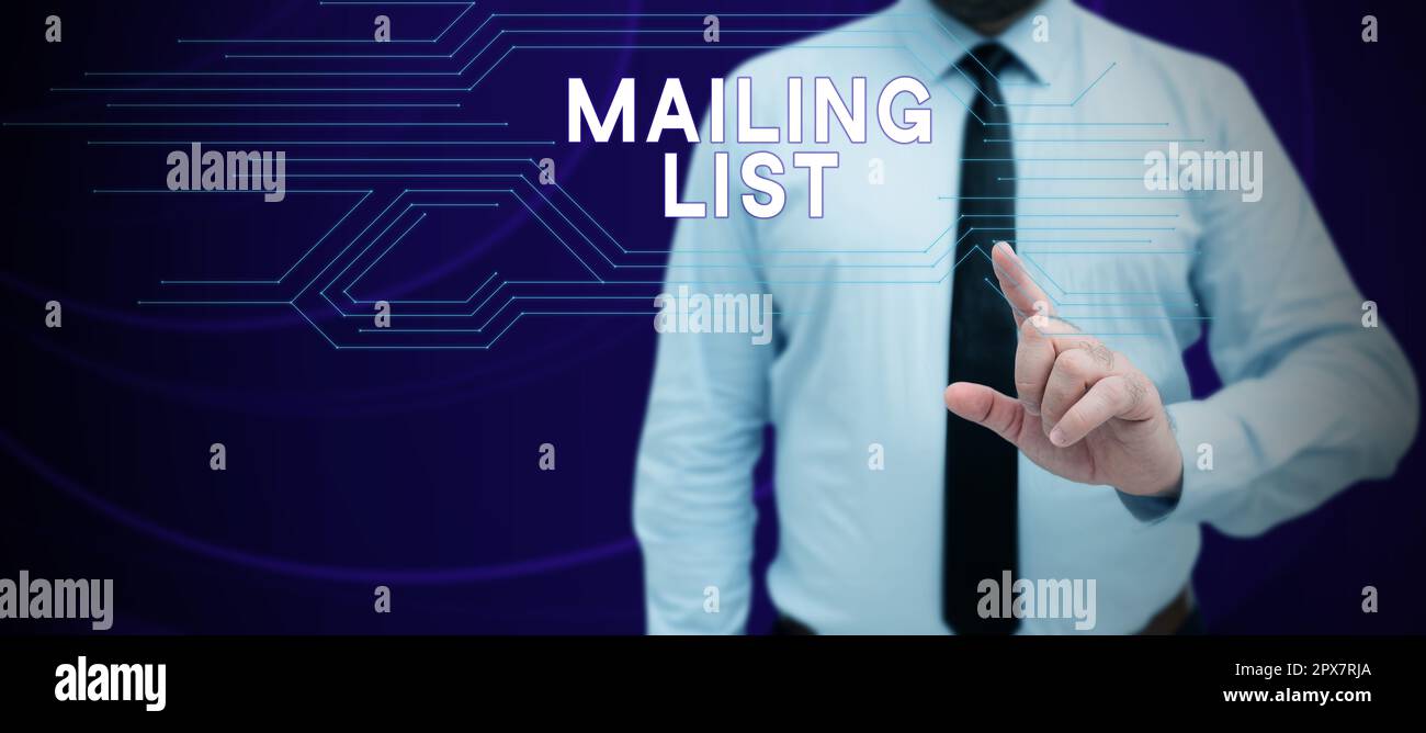 Conceptual display Mailing List, Business idea list of people who ...