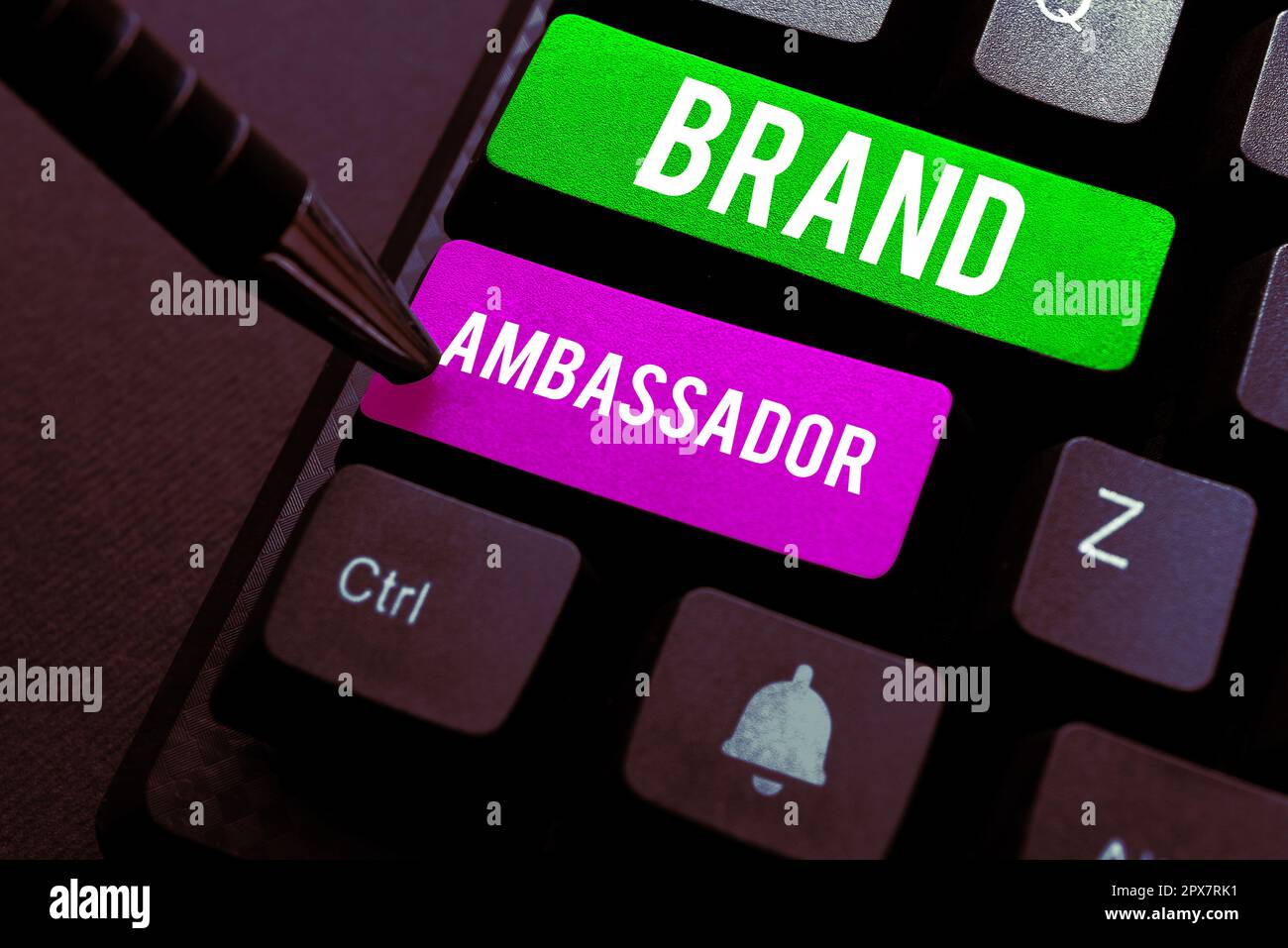 Hand writing sign Brand Ambassador, Business overview agent accredited ...