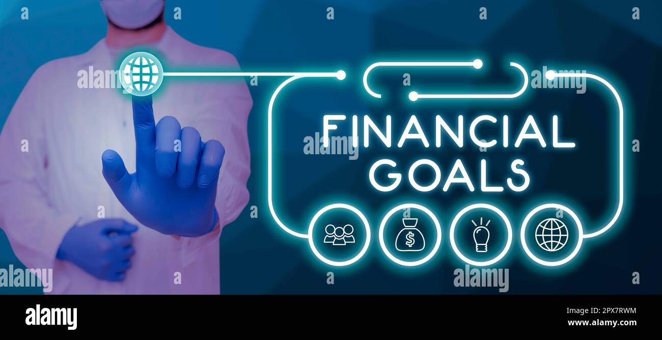 Conceptual caption Financial Goals, Business idea targets usually ...