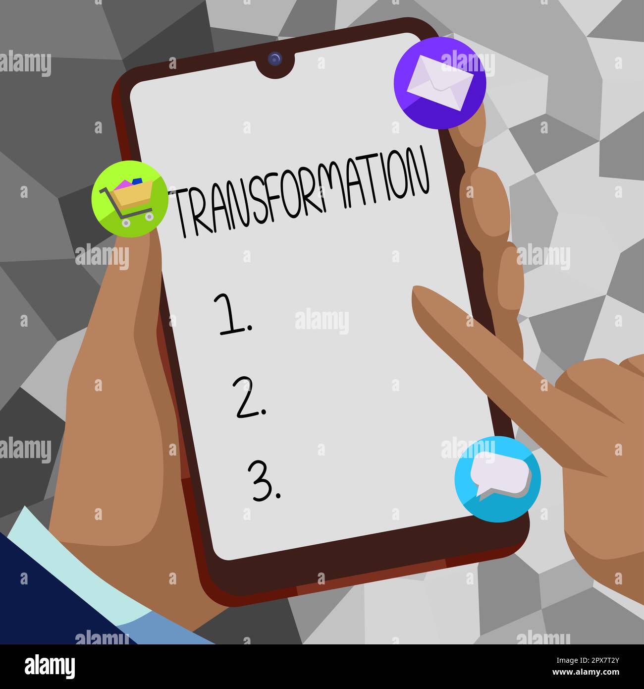 Text showing inspiration Transformation, Business showcase A marked ...