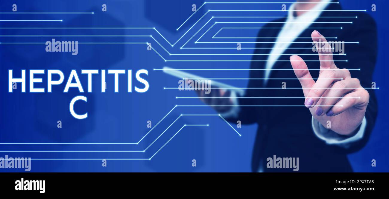 Conceptual display Hepatitis C, Conceptual photo Inflammation of the ...