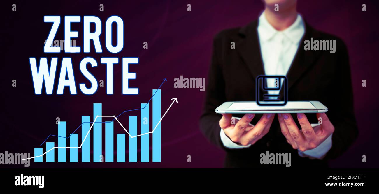 Text showing inspiration Zero Waste, Business idea industrial responsibility includes composting ...