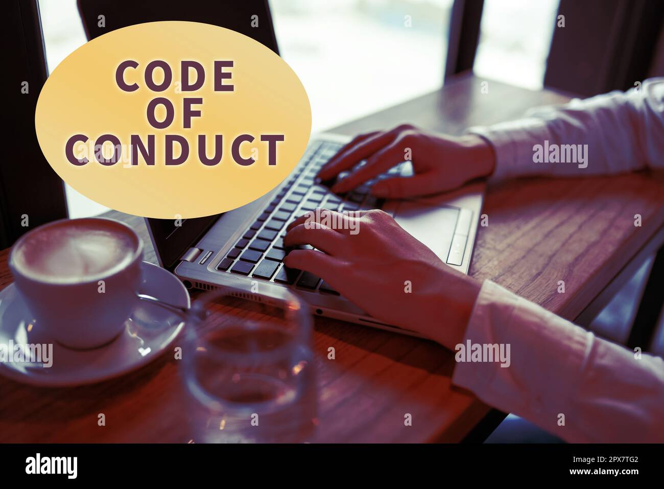 Handwriting text Code Of Conduct, Word for Ethics rules moral codes ...