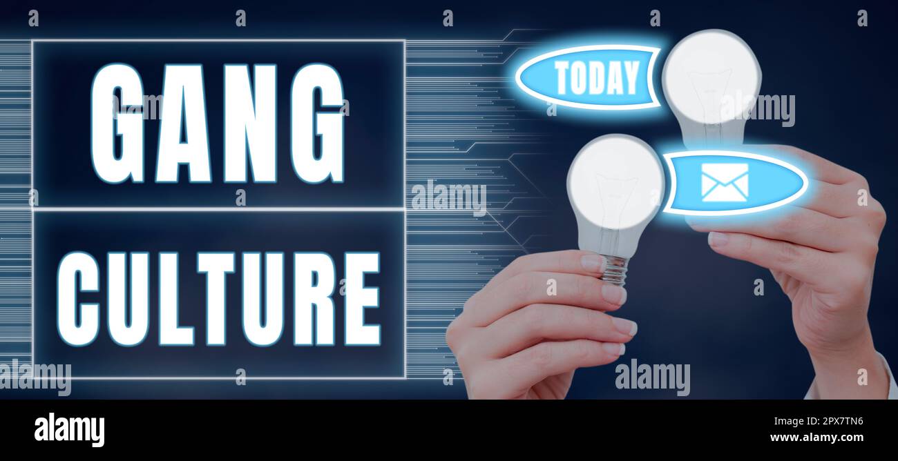 Text caption presenting Gang Culture, Concept meaning particular ...