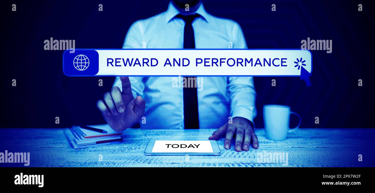 Writing Displaying Text Reward And Performance Business Concept Given In Recognition Of Service