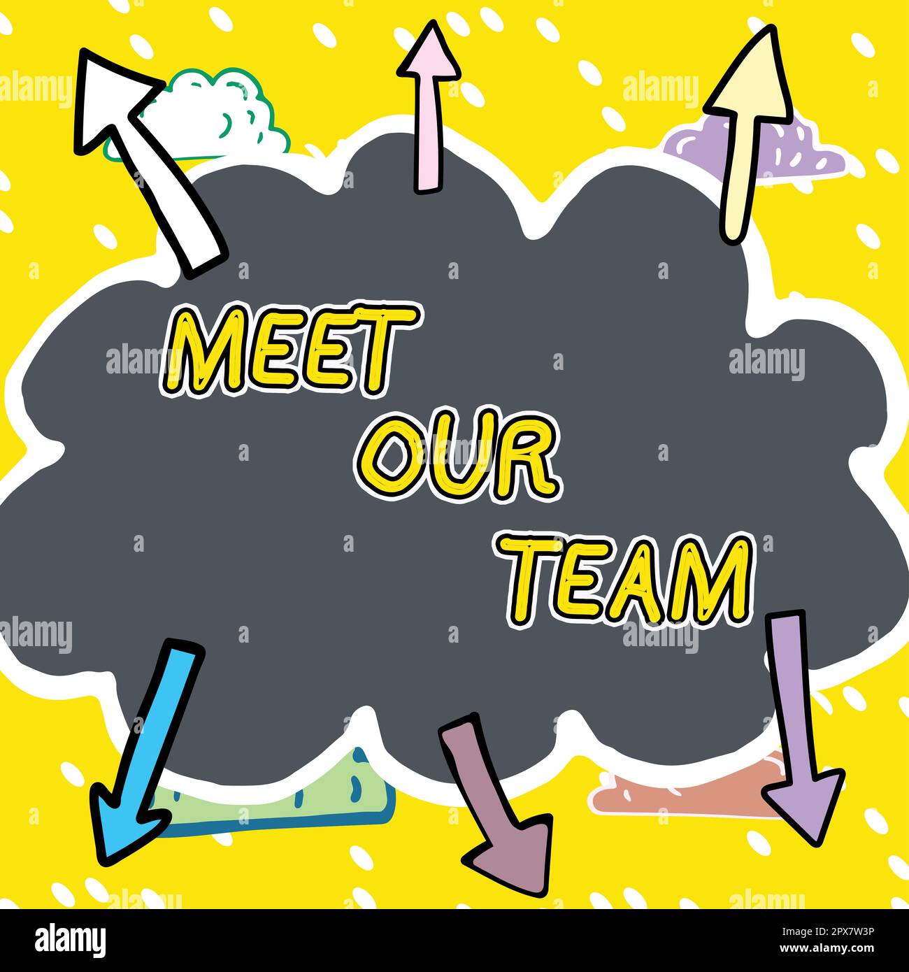 Text caption presenting Meet Our Team, Business concept introducing ...
