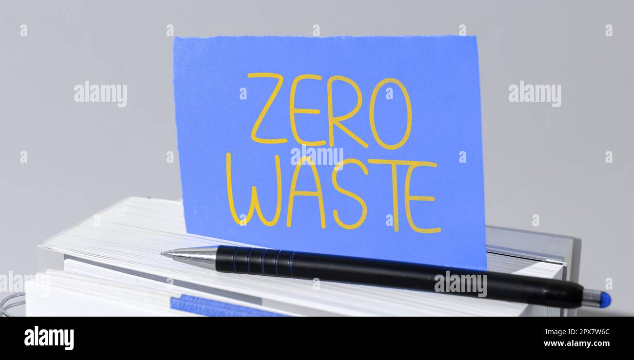 Text caption presenting Zero Waste, Word for industrial responsibility ...