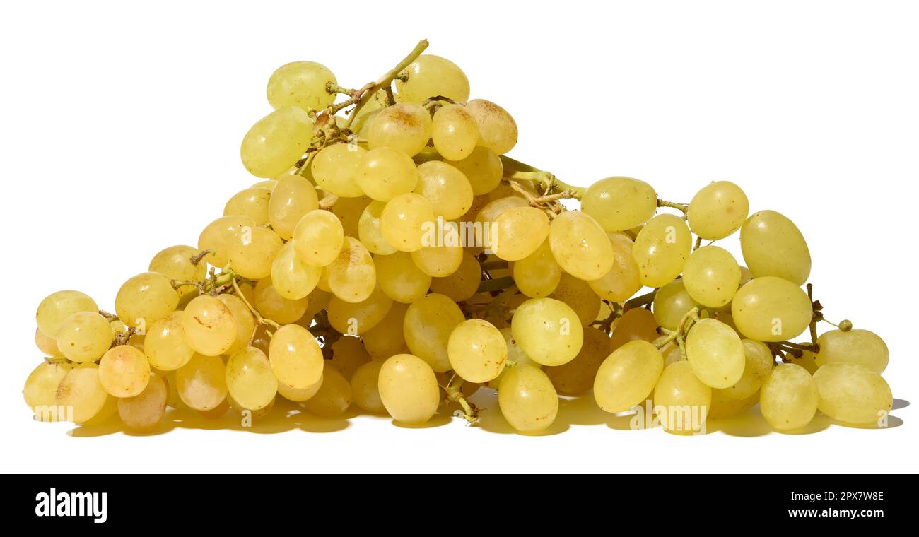 Ripe white seedless grapes on a white isolated background Stock Photo ...