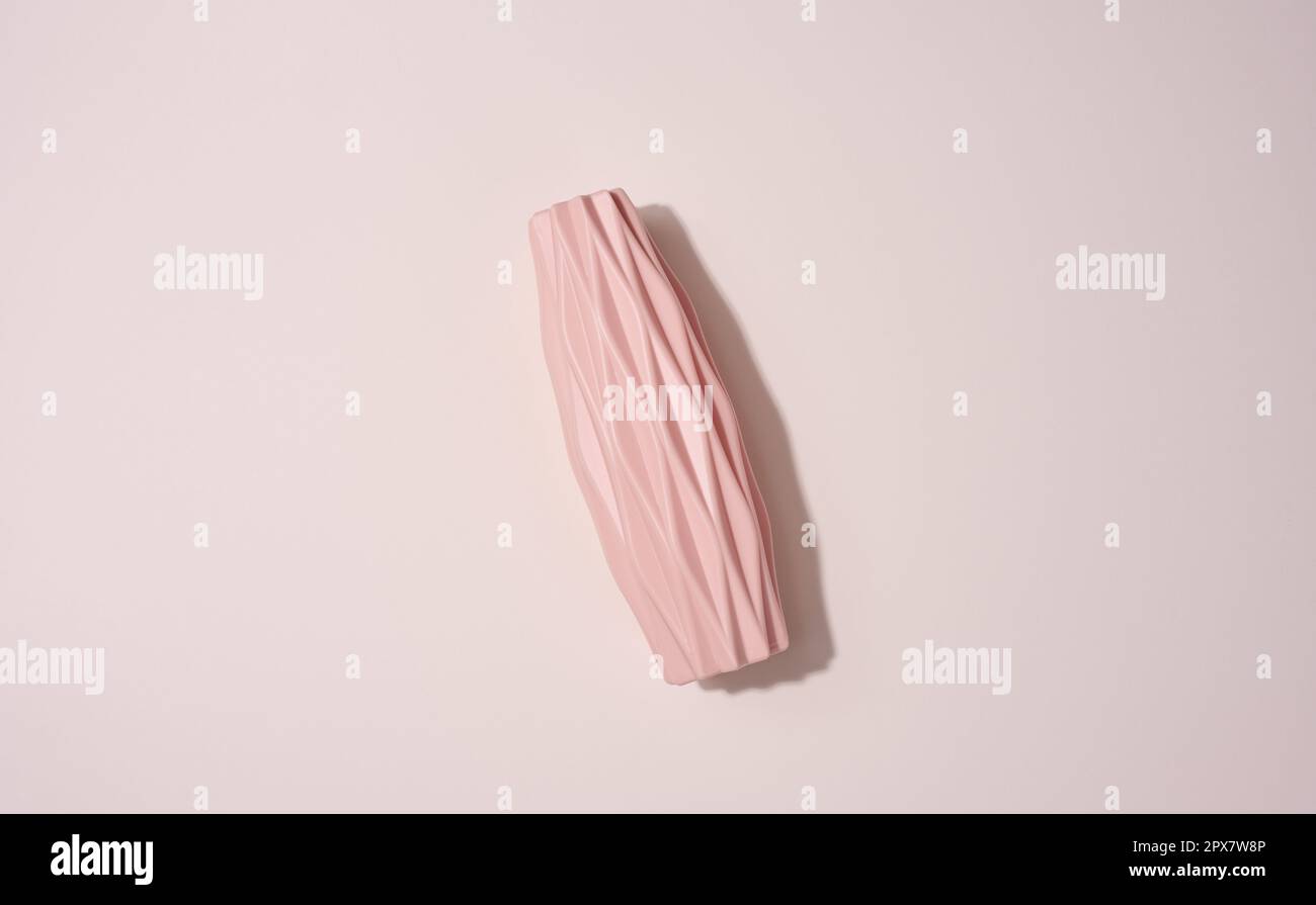 Ceramic vase on a beige background, top view Stock Photo - Alamy