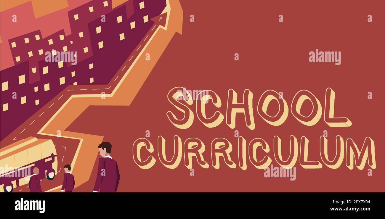 Hand writing sign School Curriculum, Business overview designed to ...
