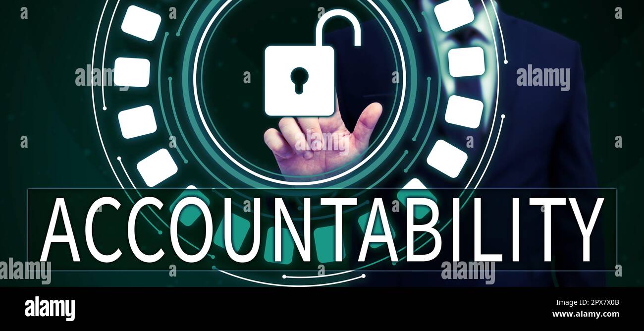 Sign displaying Accountability, Concept meaning State of being ...