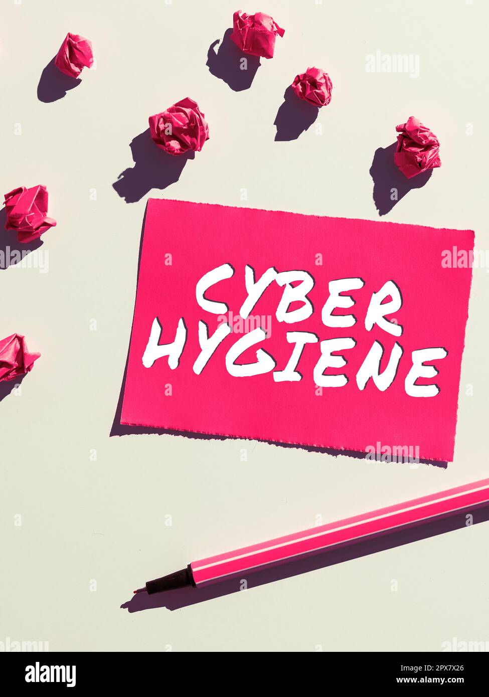 Text showing inspiration Cyber Hygiene, Concept meaning steps that ...